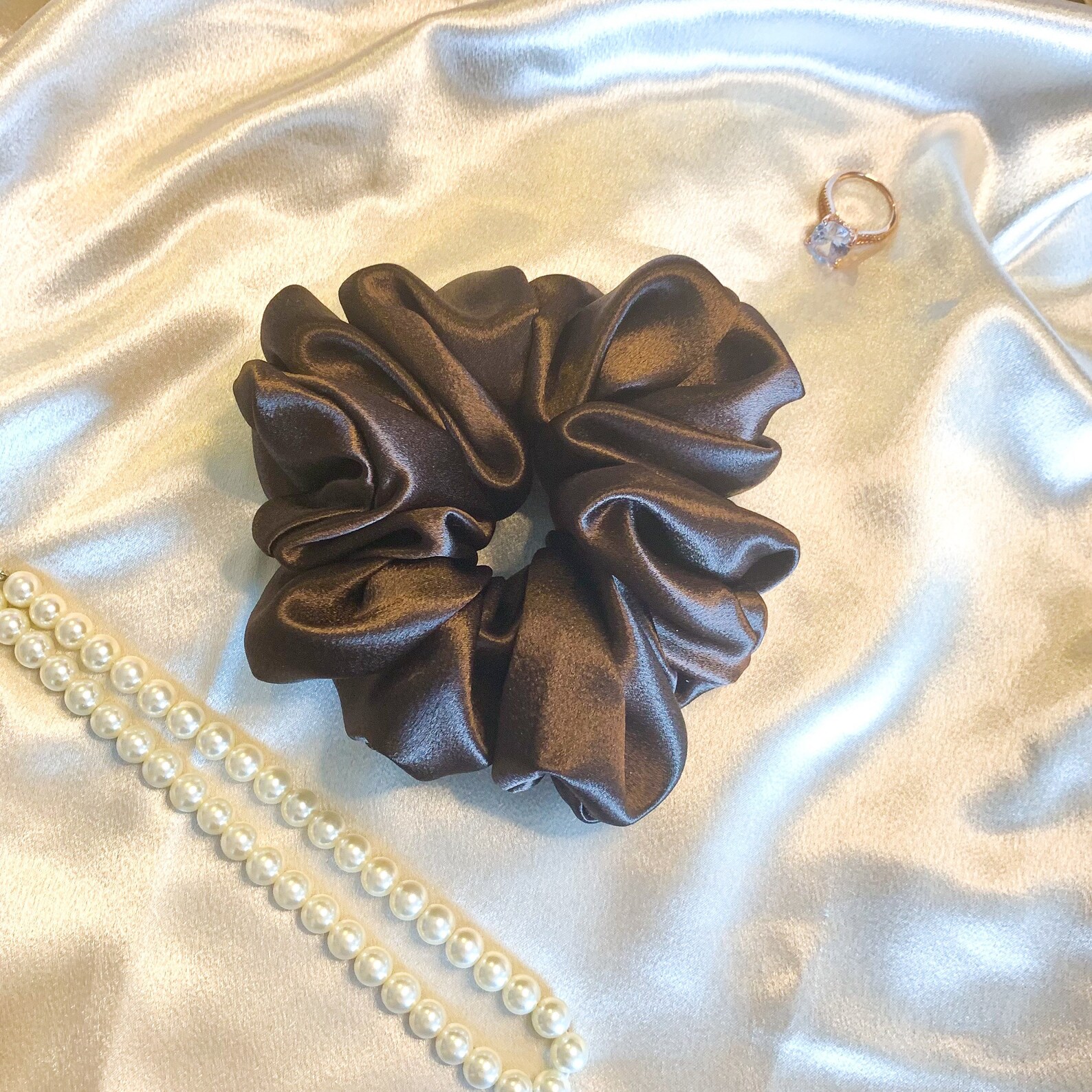 JUMBO Satin Scrunchie, LUXE Satin Hair Tie, XXL No Dent, Elastic, Satin Ponytail Holder - Etsy