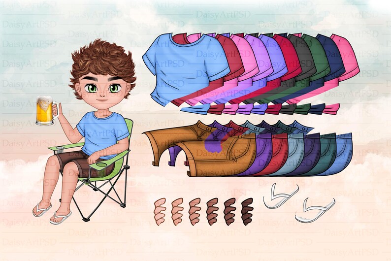 Best Friend Clipart: men's Camping Chibi. - Etsy