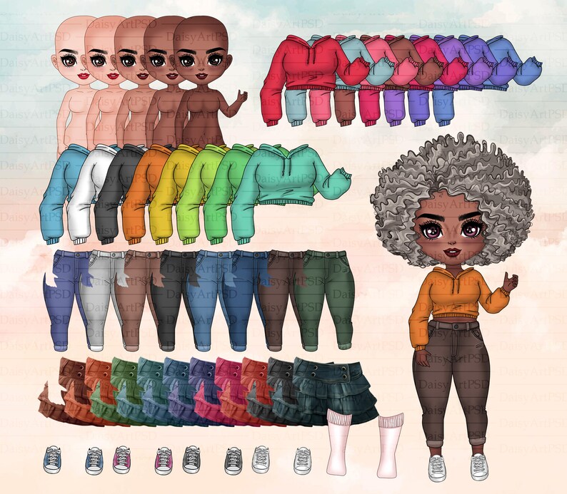 Best Friends Chibi Cute Clipart Besties Clipart Cocktails | Etsy