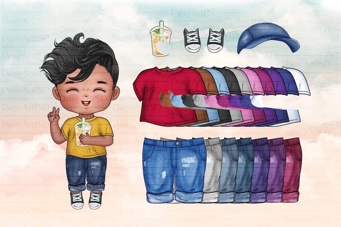 Children Clipart Boys Chibi Cute Kids Clipart Children Boy | Etsy