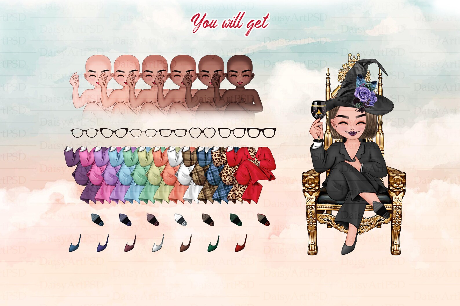 Boss Lady Chibi Clipart Fashion Girl Clipart Divas Melanin - Etsy