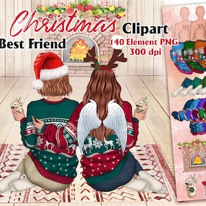 Christmas Best Friend Clipart. Clipart Soul Sisters. Clipart - Etsy