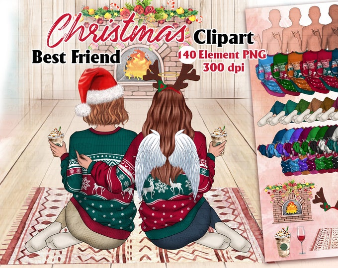 Christmas Friends Clipart: Family Xmas PNG (digital Download) - Etsy Canada
