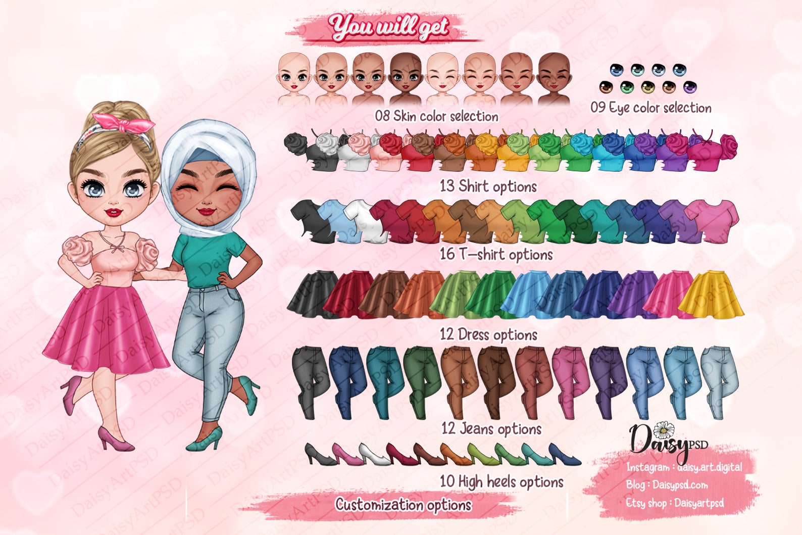 Friends Chibi Clipart, Fashion Girls, Sisters PNG (digital Download) - Etsy