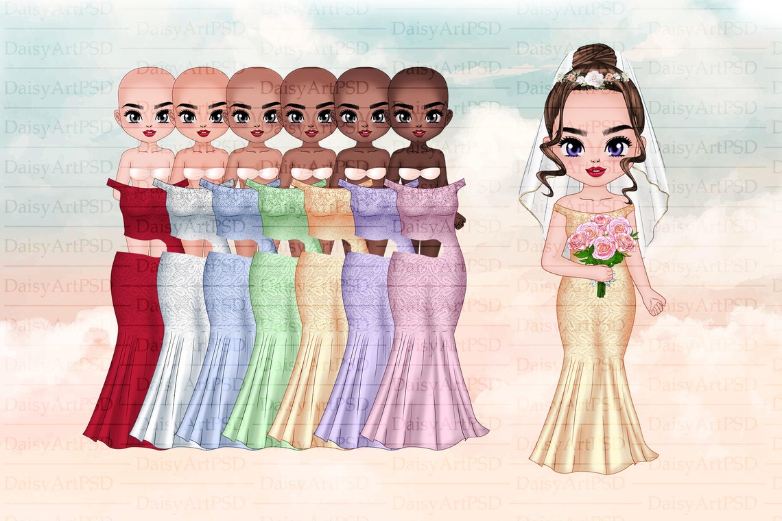 Wedding Chibi Cute Clipart Bride Clipart Couple Clipartt - Etsy