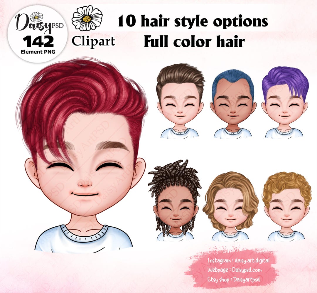 Men's Hairstyles Chibi "part 04", Men's Hairstyle, Custom Male ...