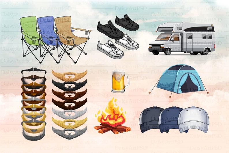 Camping Man Chibi Clipart. Camping Buddy. Summer Fashion. - Etsy