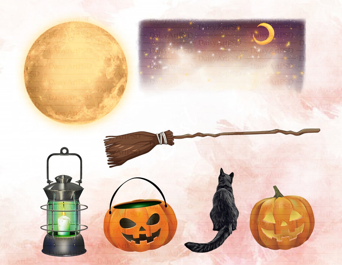 Best Witch Halloween Custom Printable Clipart. Girls With - Etsy