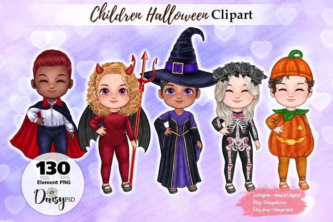 Children Halloween Clipart, Trick or Treat, Halloween Clipart ...