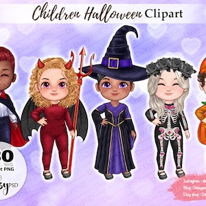 Children Halloween Clipart, Trick or Treat, Halloween Clipart ...