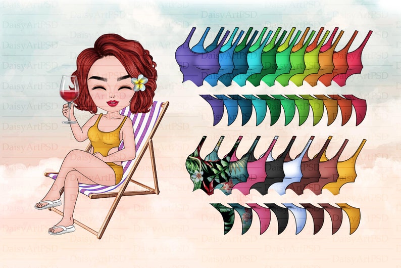 Best Friends Summer Chibi Drinking Cocktails Friend Clipart - Etsy