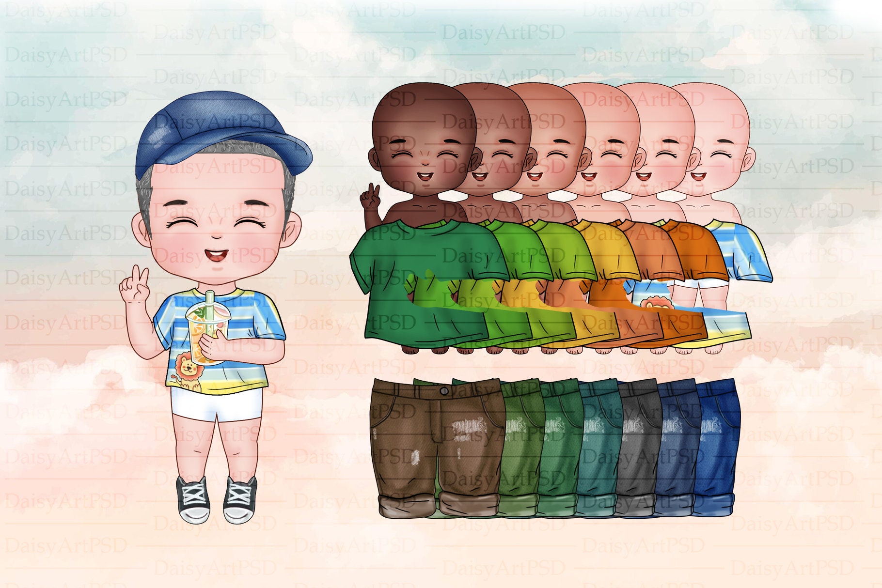 Children Clipart Boys Chibi Cute Kids Clipart Children Boy | Etsy