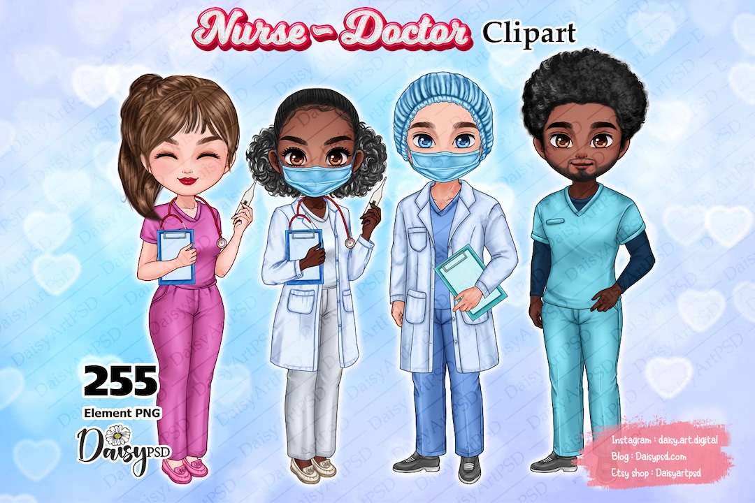Healthcare Chibi Clipart, Medical Nurse Clipart PNG, Male Nurse ...