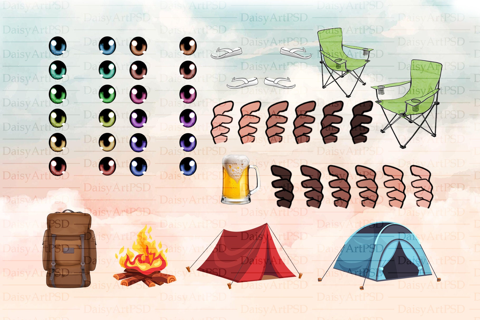 Camping Clipart: best Friends Chibi. Summer - Etsy