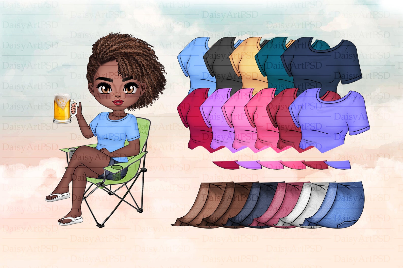 Friends Camping Chibi Clipart: Summer Trip PNG - Etsy