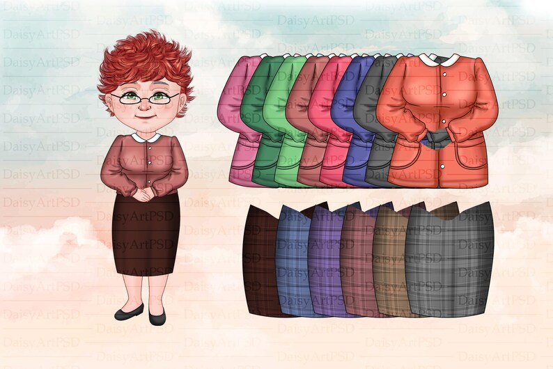 Grandmother Chibi Best Friends Old Ladies Clipart Besties - Etsy