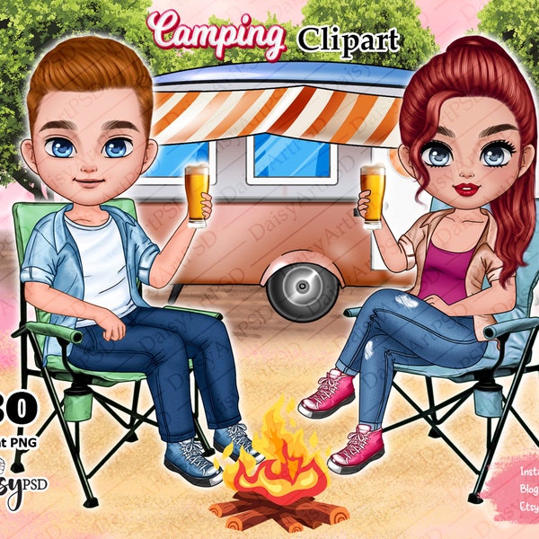 Camping Clipart - Etsy