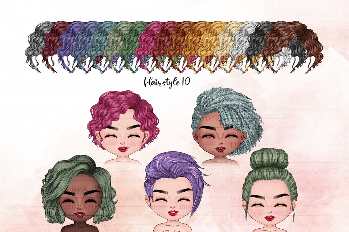 Hairstyles Clipart: hair CHIBI PART 03 Custom - Etsy