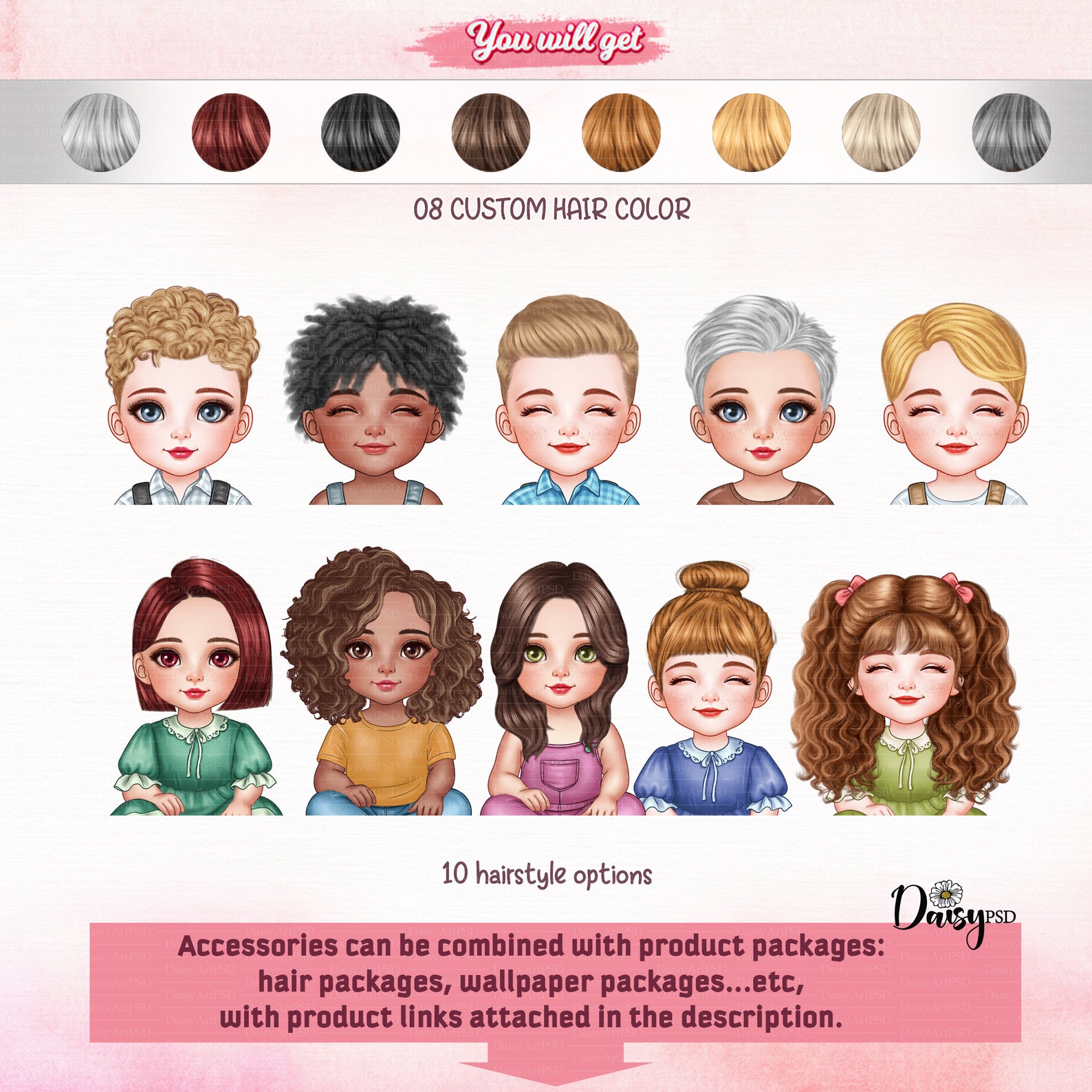 Cute Children Chibi Clipart, Siblings PNG (digital Download) - Etsy