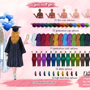 Graduation Girl Clipart: Customizable PNG Design (digital Download) - Etsy