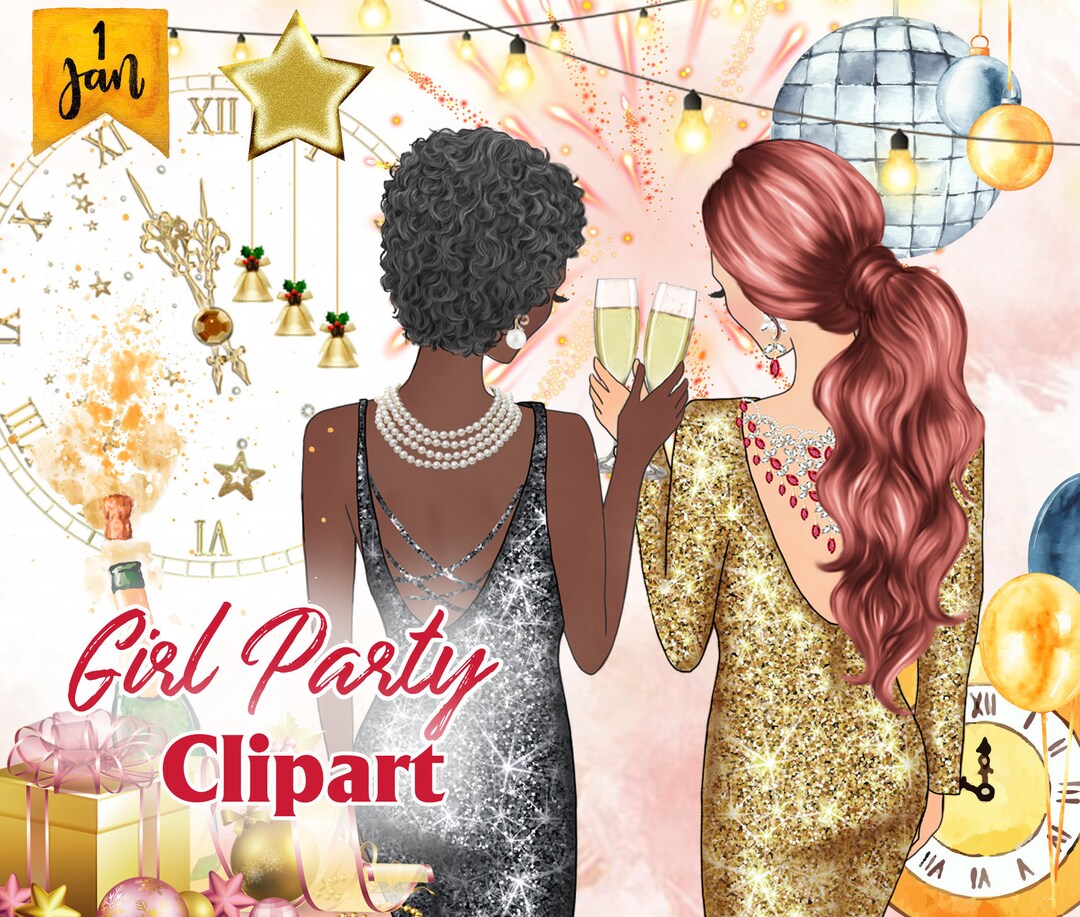 New Year Clip Art Fashion Illustration, Party Clipart, Celebration ...