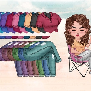 Camping Girl Chibi Clipart: Best Friends, Summer Camp (PNG) - Etsy
