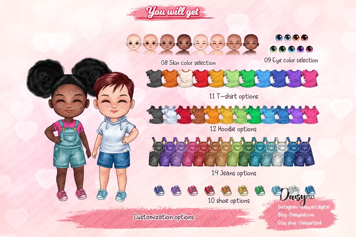 Cute Children Chibi Clipart, Family PNG (digital Download) - Etsy