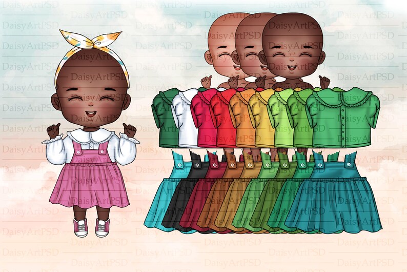 Children Clipart Girl Chibi Cute, Kids Clipart, Children Clipart, Girl ...