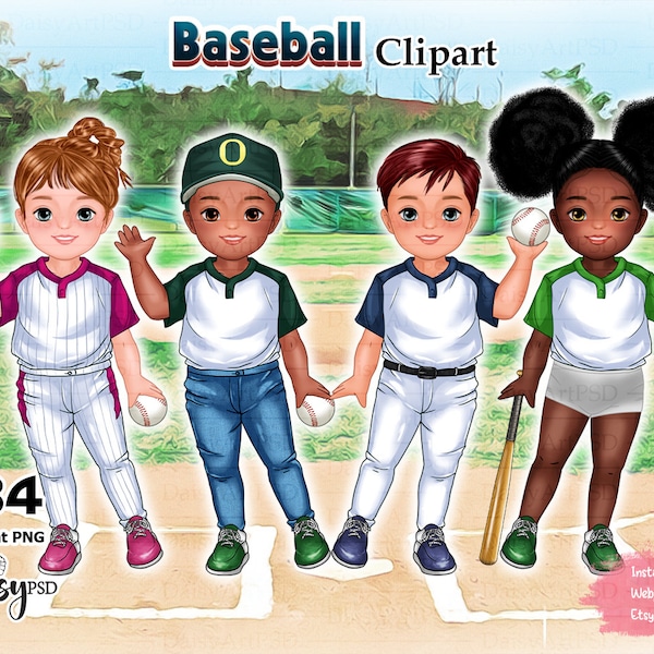 Little Girl Baseball Player Clipart - Etsy