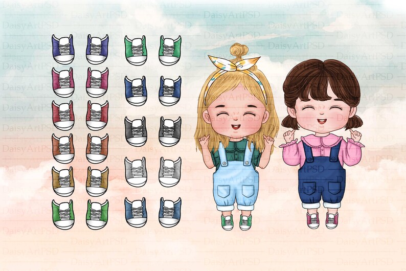 Children Clipart Girl Chibi Cute Kids Clipart Children - Etsy