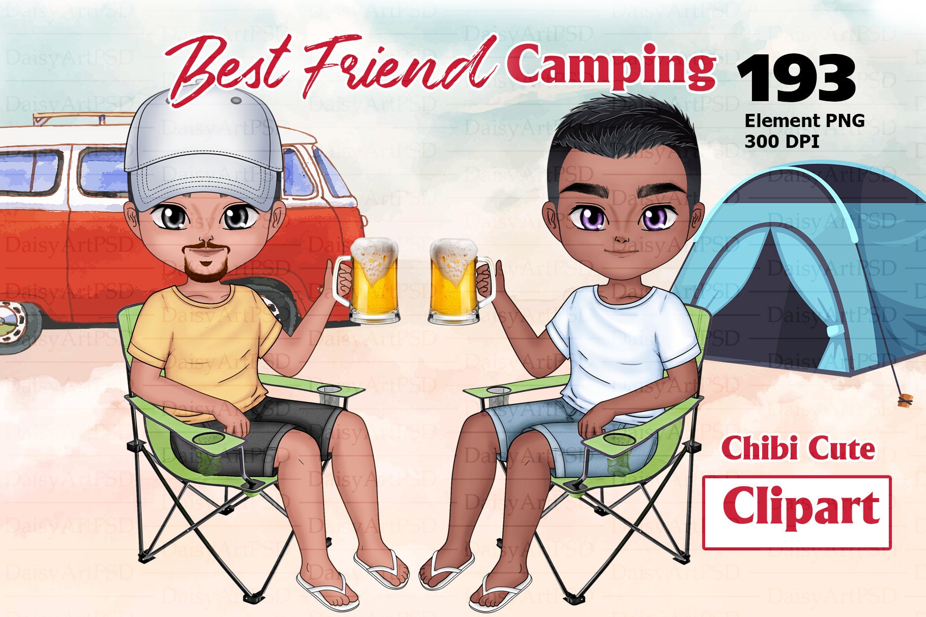 Best Friend Clipart: men's Camping Chibi. - Etsy Canada