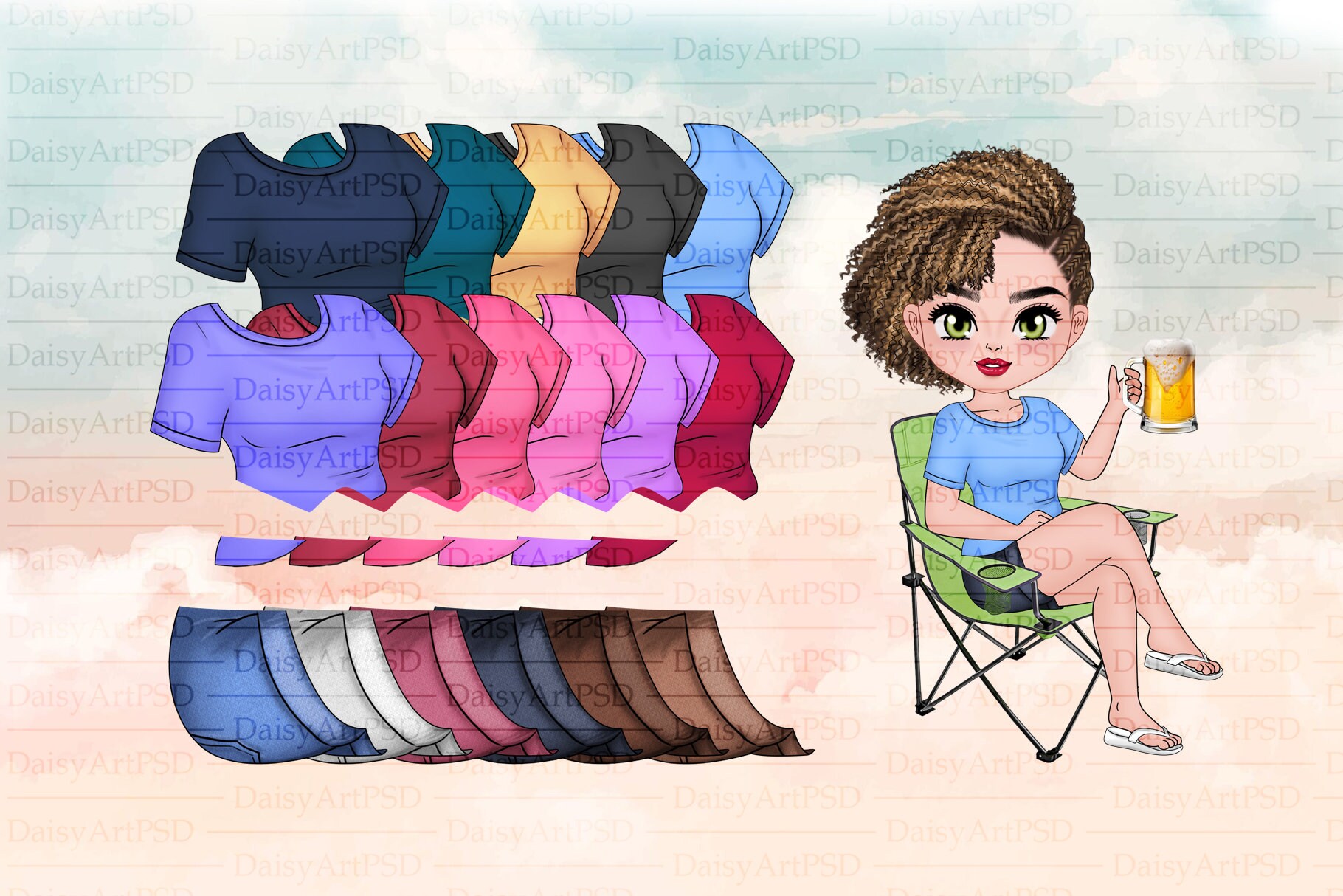 Friends Camping Chibi Clipart: Summer Trip PNG - Etsy