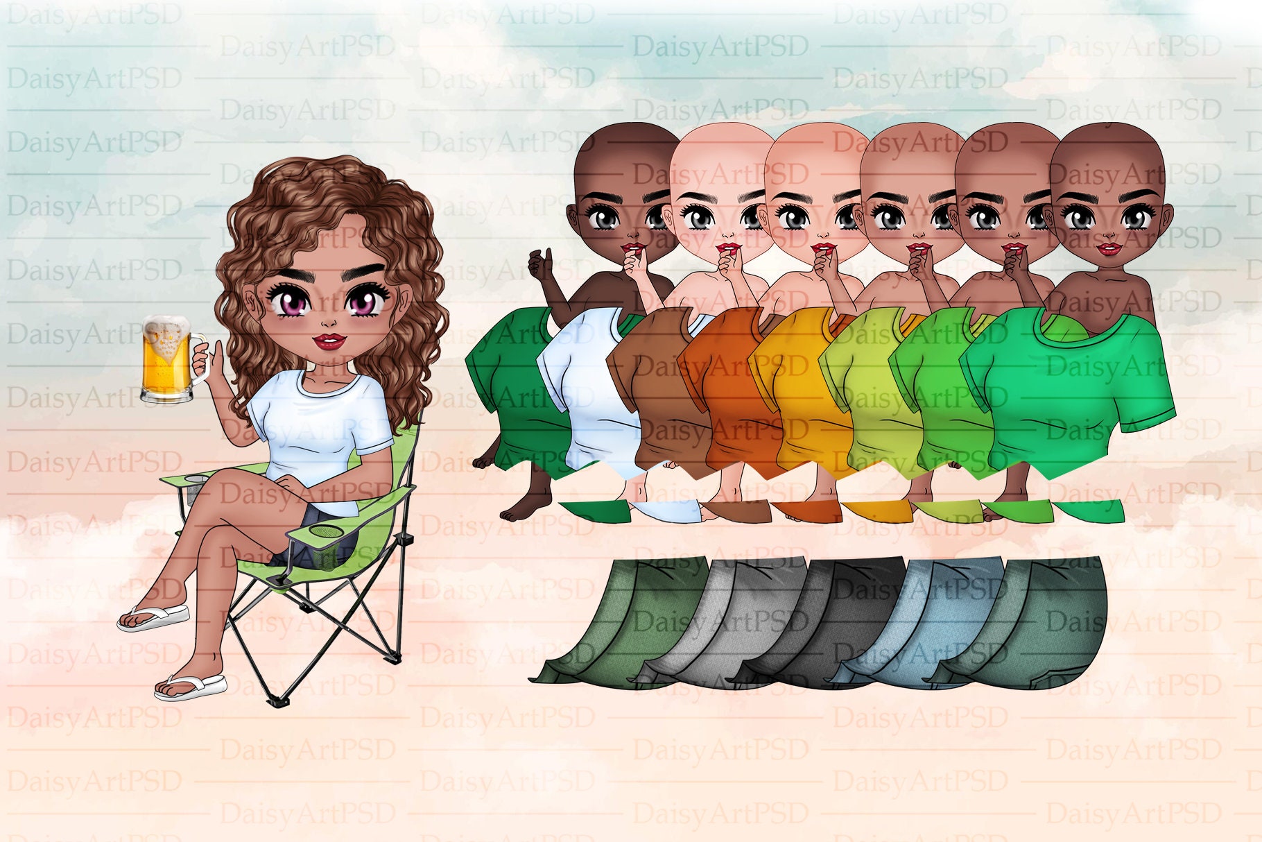 Camping Clipart: best Friends Chibi. Summer - Etsy