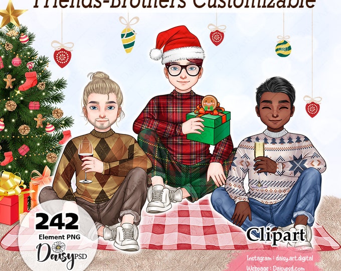 Cute Clipart Male Clipart, Man Clipart, Winter Clipart, Christmas ...