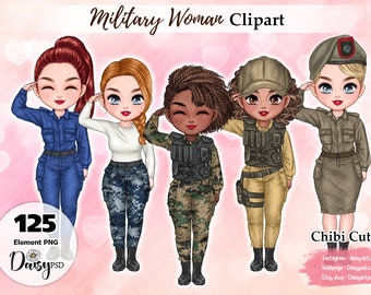 Army Clipart, Military Woman Clipart, Fashion Girl Clipart, Veteran Day ...