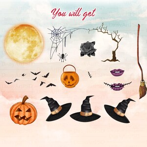 Best Friend Halloween Chibi Clipart, Witch Sisters, Cute Witches ...