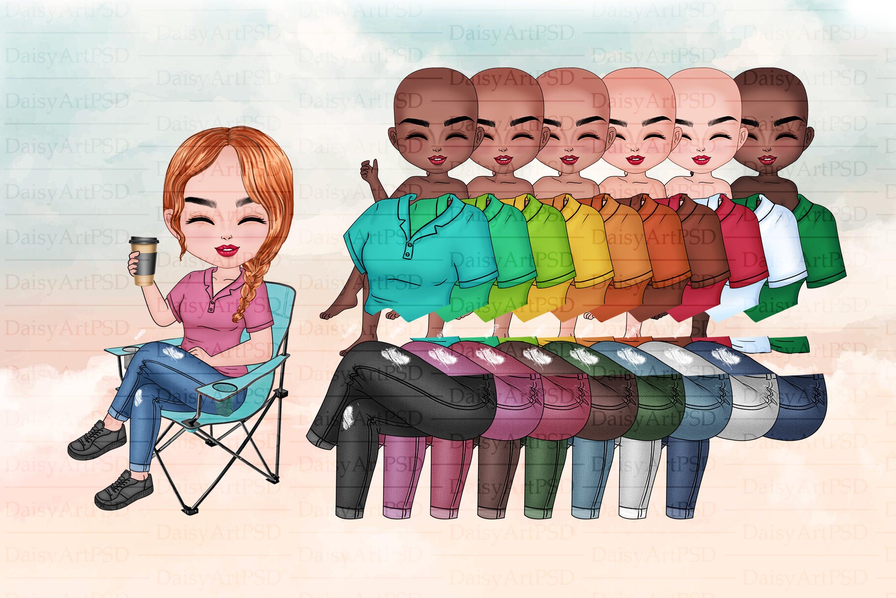 Camping Girl Chibi Clipart: Best Friends, Summer Camp (PNG) - Etsy