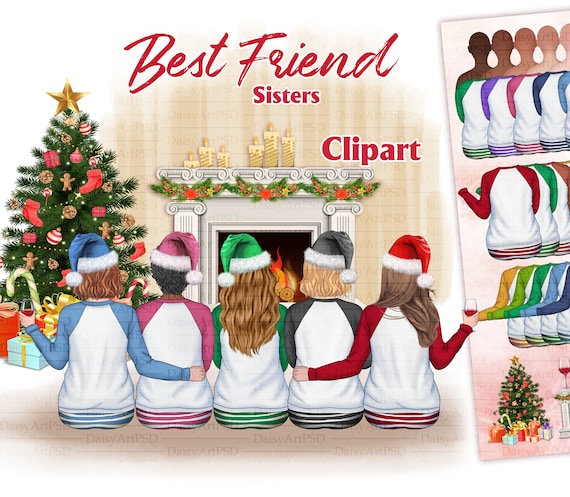 Christmas Best Friends Clipart besties Clipart - Etsy Canada