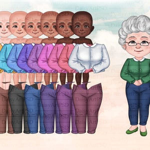 Grandmother Chibi Clipart, Best Friends PNG (136 Elements) - Etsy