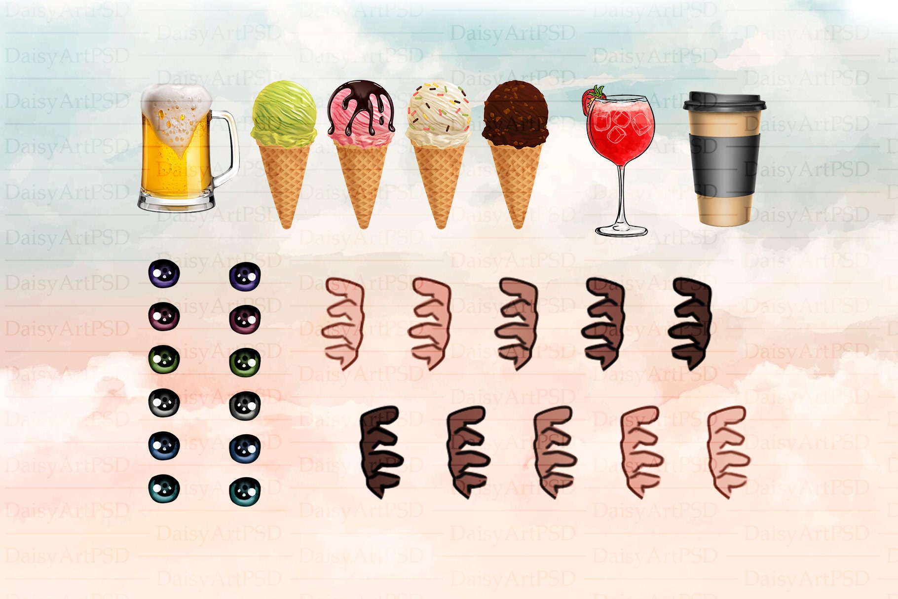 Summer Girl Best Friends Chibi Cute Clipart Besties Clipart - Etsy