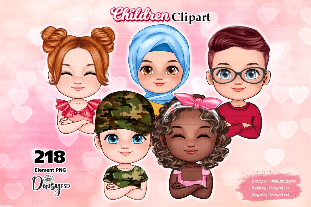 Chibi Children Clipart, Cute Kids PNG (digital Download) - Etsy