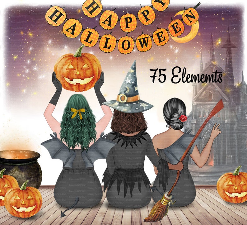 Halloween Clipart: friend Clipart Halloween Full - Etsy