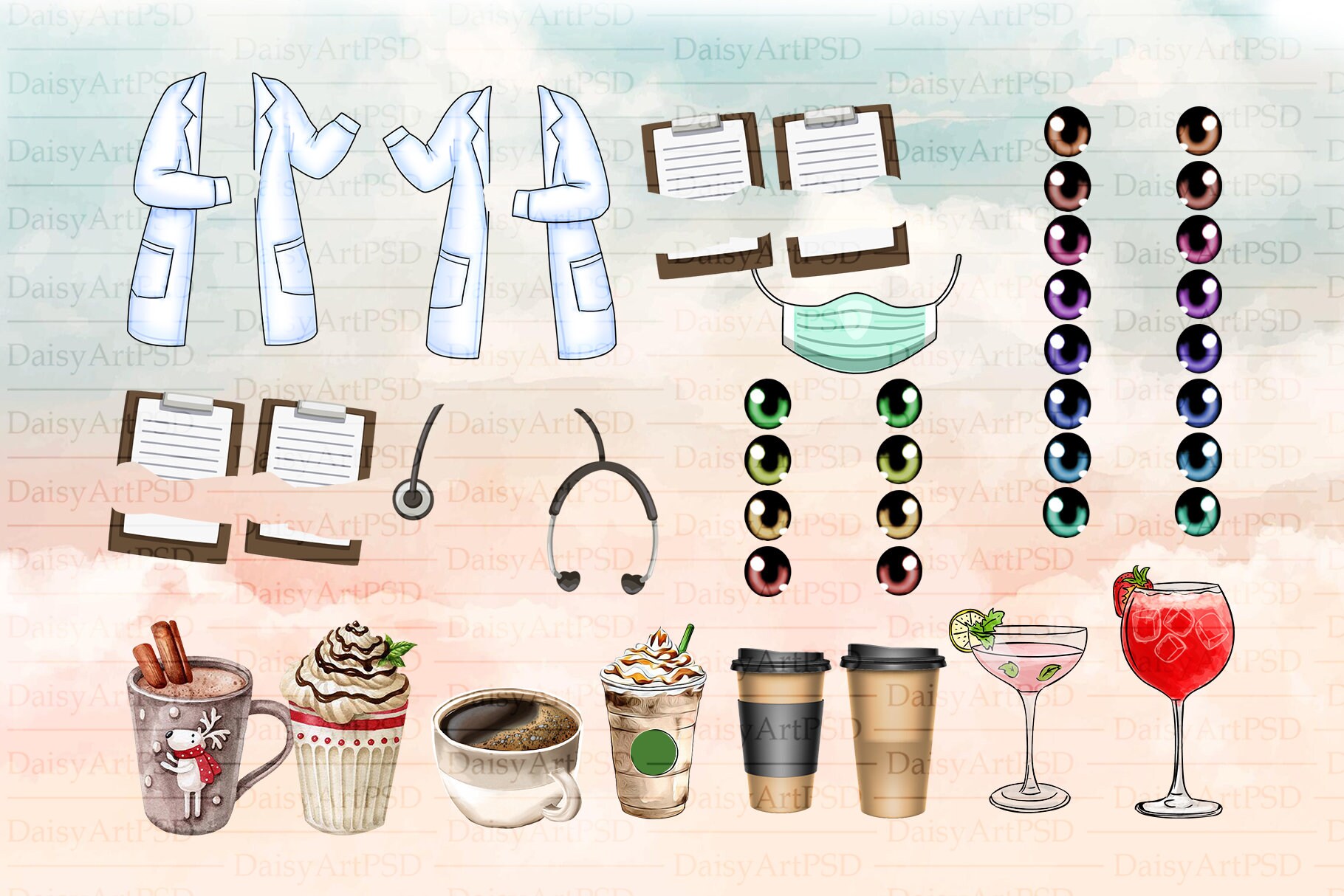 Nurse Coffee Chibi Clipart. Nurse African American. Planner | Etsy Canada