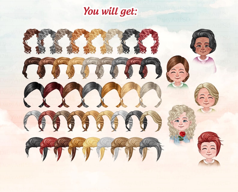 Elderly Couple Chibi Clipart Grandpa and Grandma Old Couple - Etsy ...