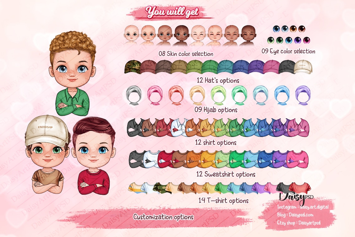 Children Clipart Chibi Cute, Kids Clipart, Children Clipart, Sons ...