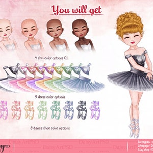 Ballerina Clipart: Ballet Dancer PNG Graphics (digital Download) - Etsy