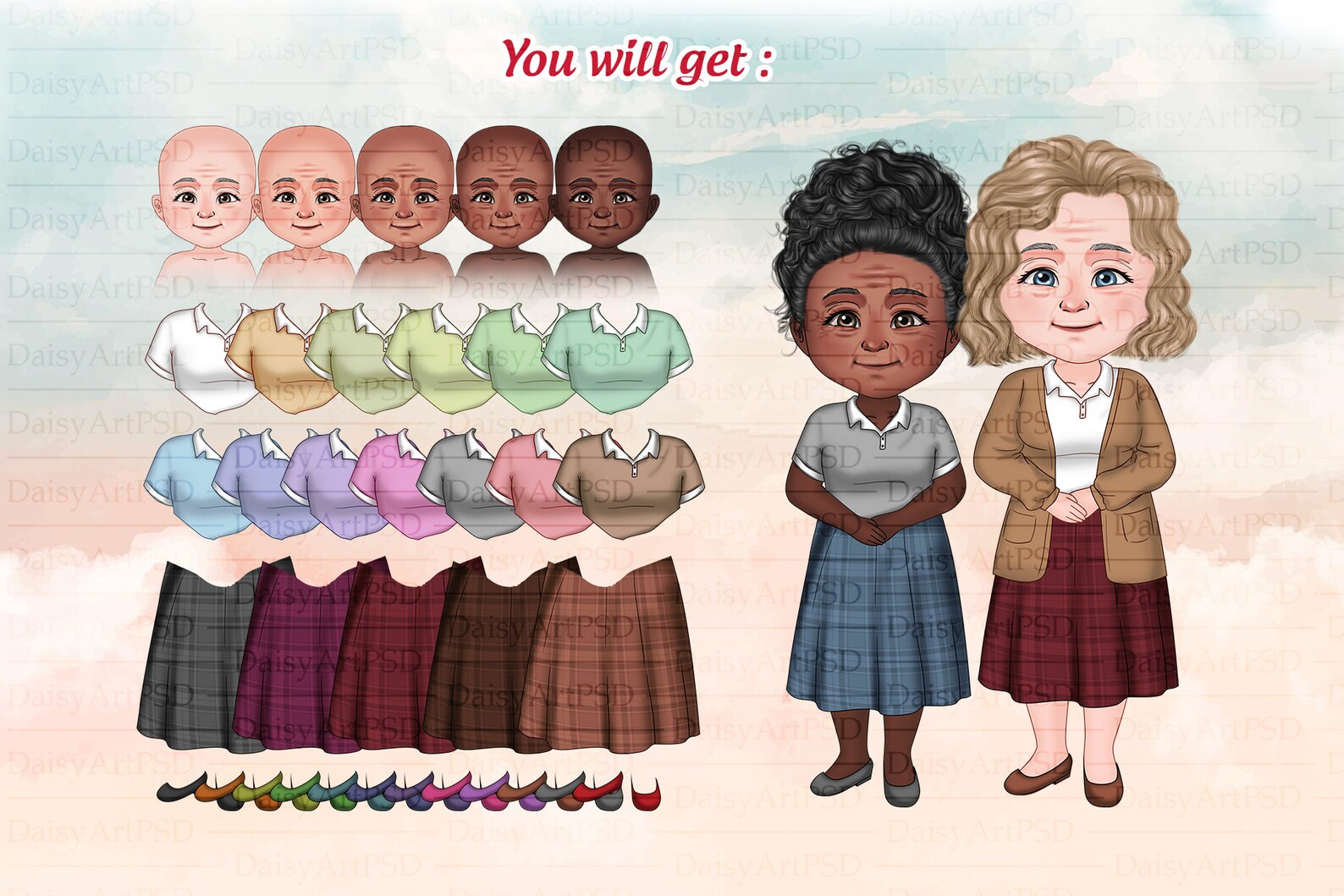 Elderly Couple Chibi Clipart Grandpa and Grandma Clipart Old - Etsy