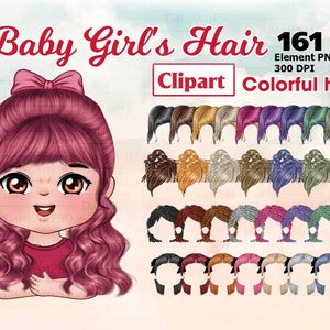 Hair Style for Girls Clipart, Custom Hairstyles, Children's Hair, Long ...