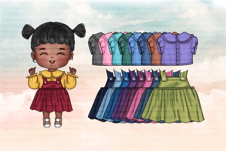 Children Clipart Girl Chibi Cute Kids Clipart Children | Etsy