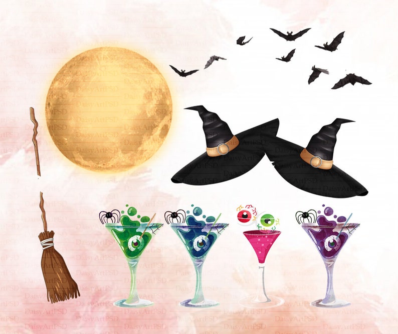 Halloween Witches Best Friend Clipart. Girl Holding a Broom. - Etsy